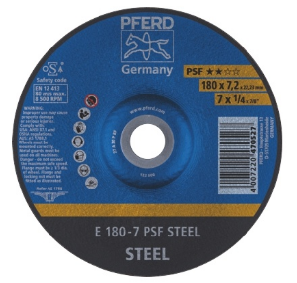 61719026 PFERD 5"X2.4MM CUT WHEEL STEEL EHT 125-2.4 A 46 P PSF | The Boss Shop Queensland Australia