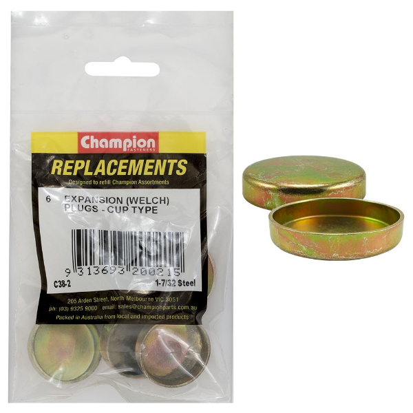 C38-9 2 Expansion Plugs (Welch) - Cup Type - Steel (Pkt.2) | The Boss ...