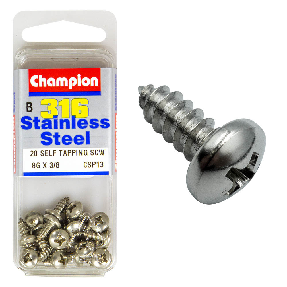CSP13 SELF TAPP SCREWS-PAN 8G x 3/8 (Pkt.20) | The Boss Shop Queensland Australia