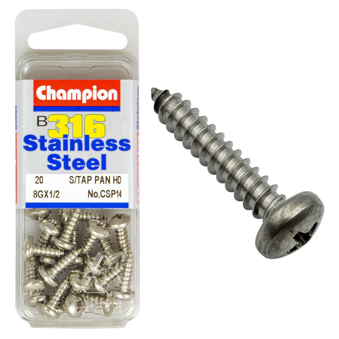 CSP14 SELF TAPP SCREWS-PAN 8G x 1/2 (Pkt.20) | The Boss Shop Queensland Australia