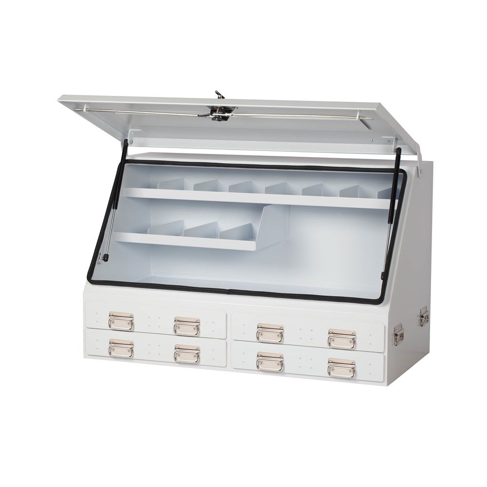 51204W KINCROME UPRIGHT TRUCK BOX/UTE BOX - 4 DRAWER - WHITE (1200 x ...